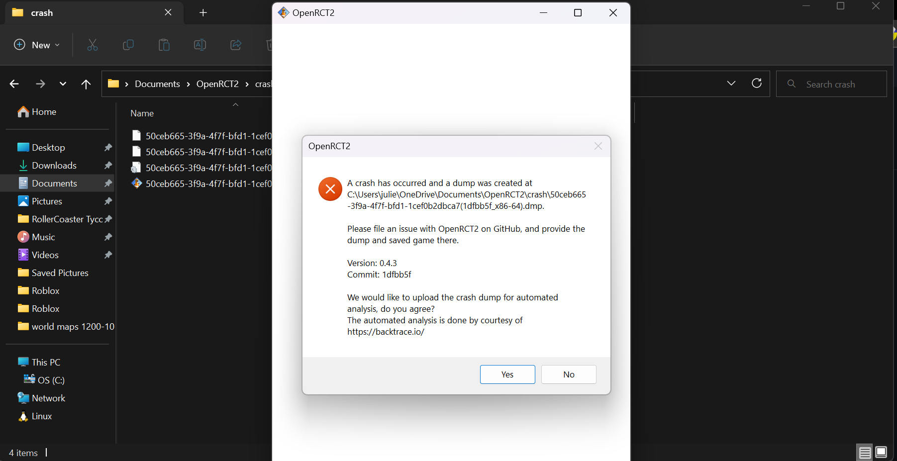Unplayable OpenRCT2 game crashes on startup · Issue #19361 · OpenRCT2/OpenRCT2 · GitHub