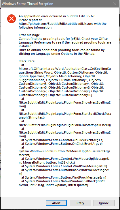 Spellcheck with MS Word · Issue #3111 · SubtitleEdit/subtitleedit · GitHub
