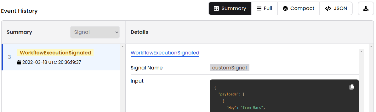 [0.4.0] Event Filtering in summary view - Signals · Issue #342 · temporalio/ui · GitHub