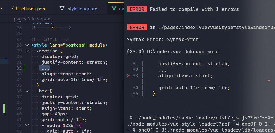 😥 [postcss] Help me setting hightlighting in · nuxt nuxt · Discussion #9989 · GitHub