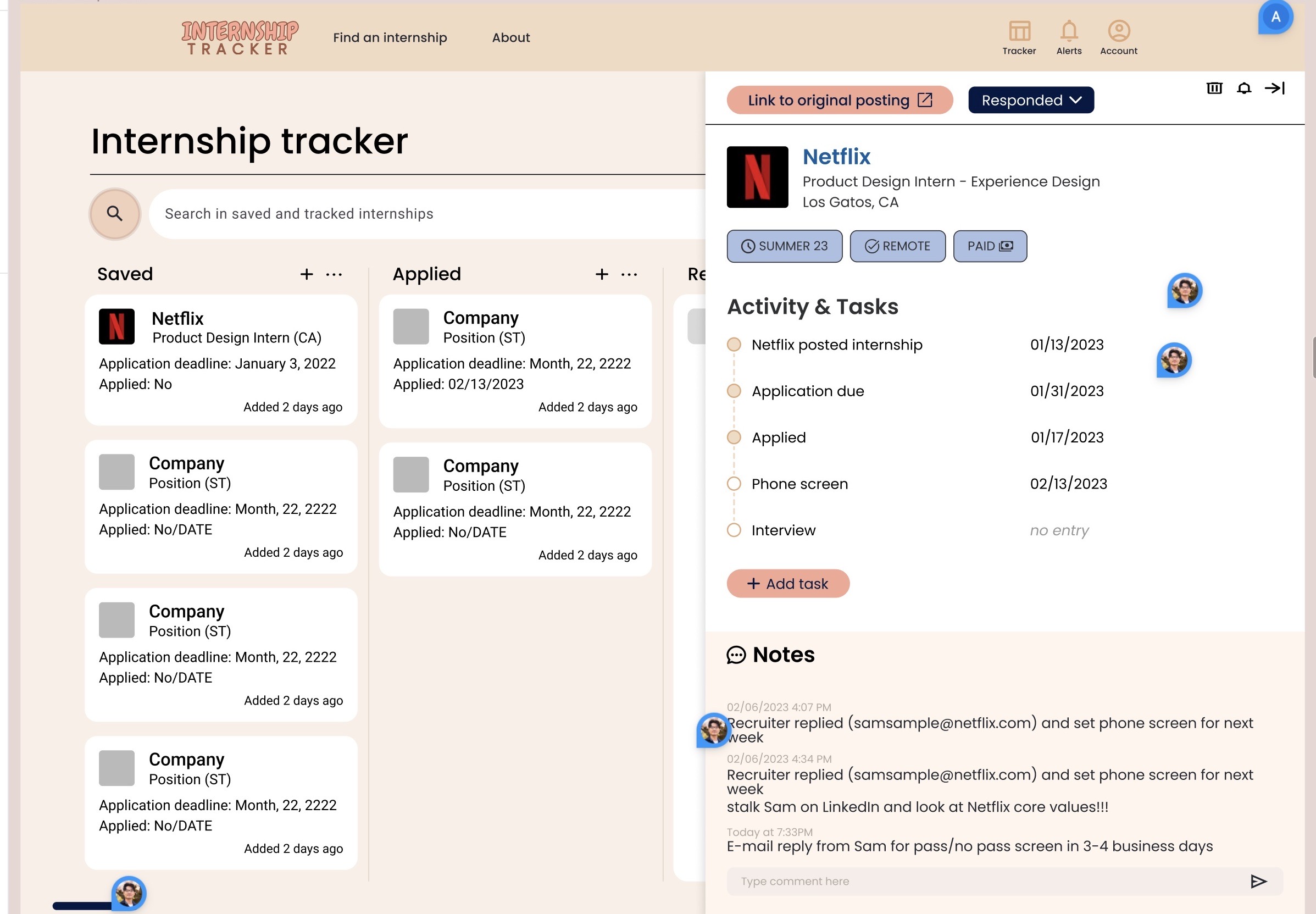 [story] Internship card pop-up on tracker · Issue #80 · BobaTalks ...