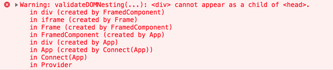 Warning In Console React 16 4 0 · Issue 111 · Ryanseddon React Frame Component · Github