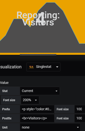 HTML formatting in singlestat prefix/postfix fields · Issue #17146 · grafana/grafana · GitHub