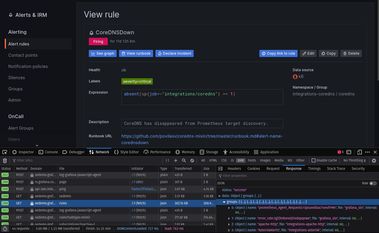 "View rule" page actually queries *all* rules every time, not just the rule requested · Issue ...