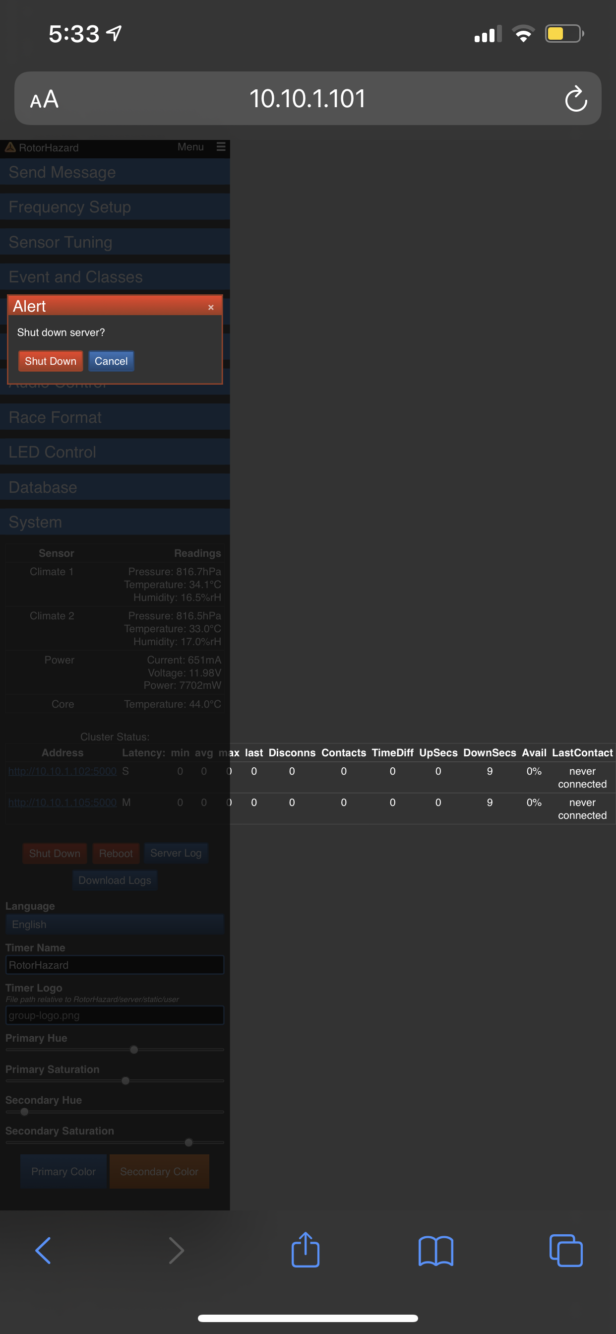 Cluster data messing up UI · Issue #465 · RotorHazard/RotorHazard · GitHub