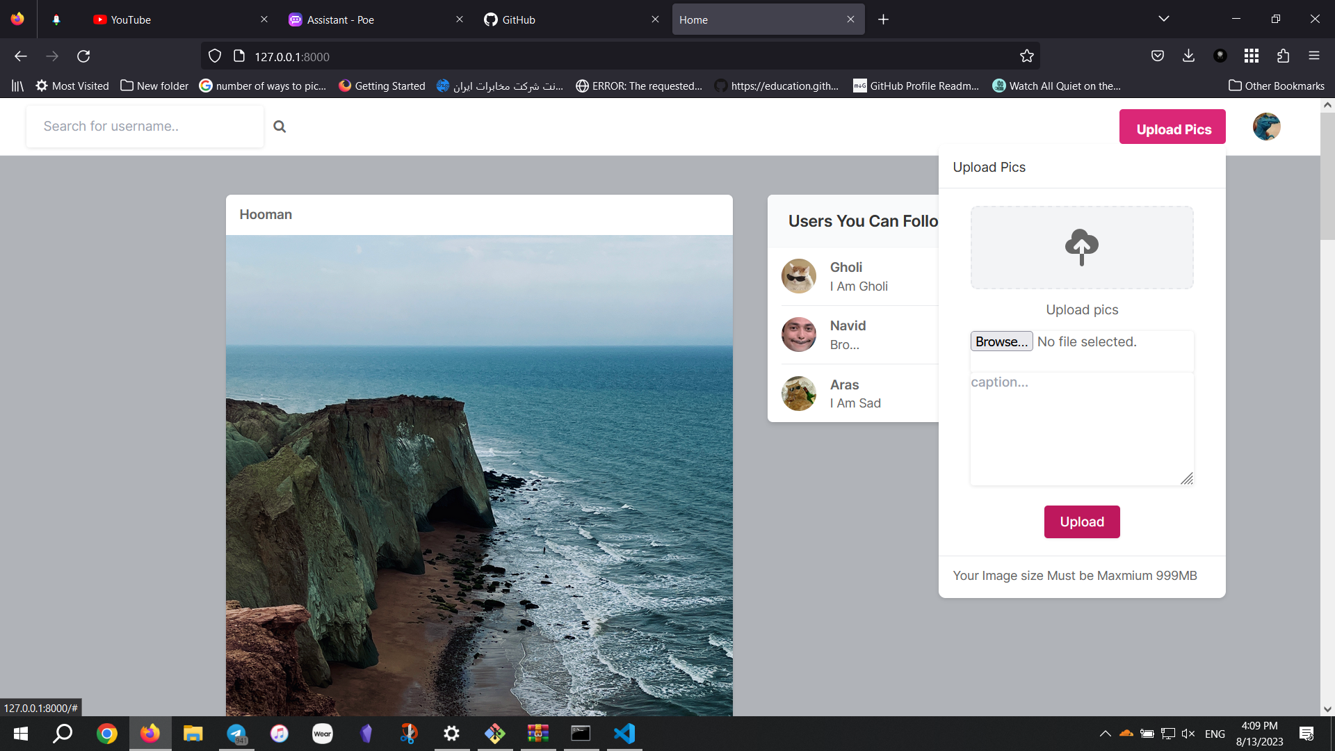 GitHub - Farid-Karimi/PicLink: A fun social app that allows you to share photos and connect with ...
