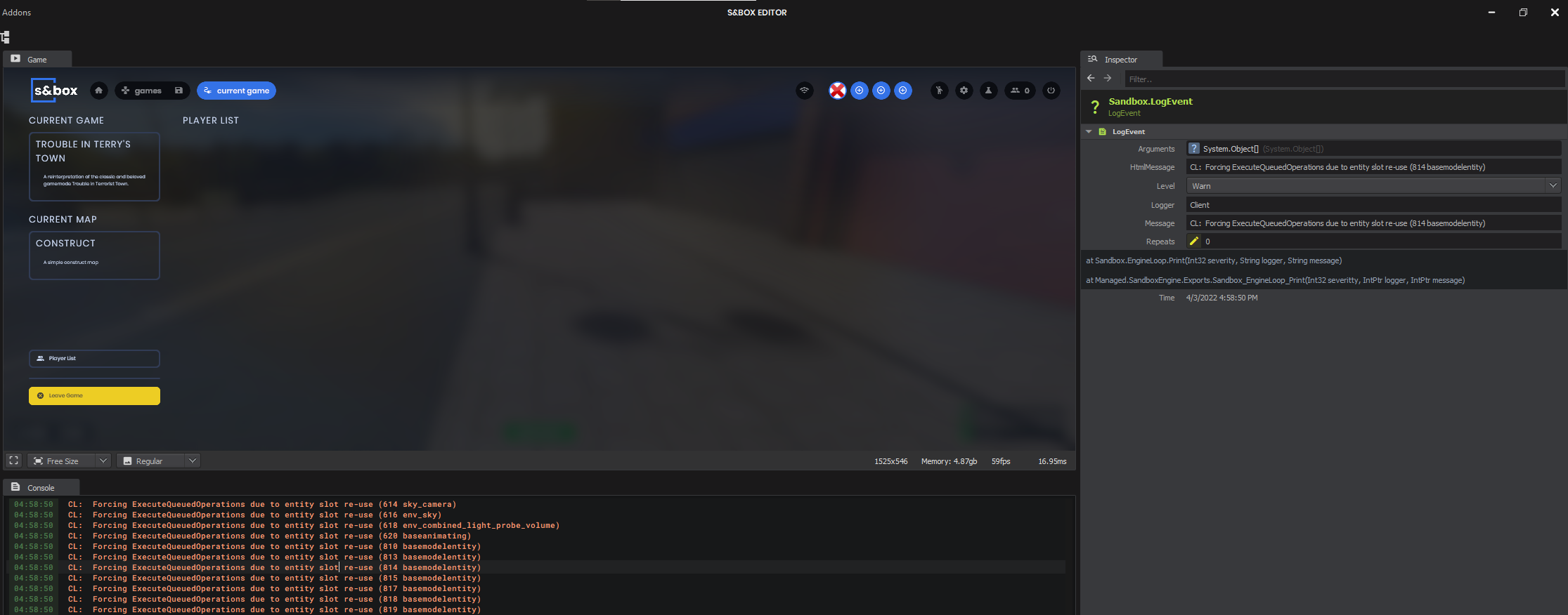 `Map.Reset(Game.DefaultCleanupFilter)` spams warnings · Issue #1725 · Facepunch/sbox-issues · GitHub