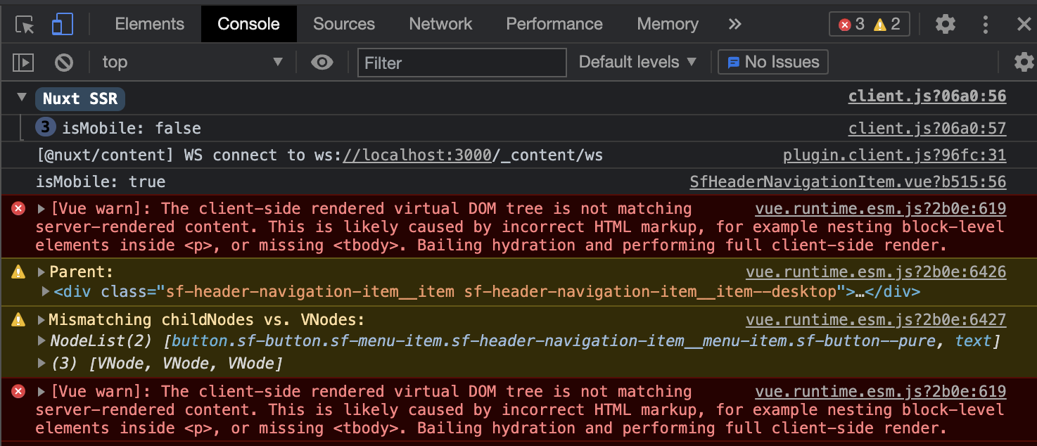 [BUG] SSR missmatch for SfHeaderNavigationItem and SfBanner on Mobile · Issue #1813 ...