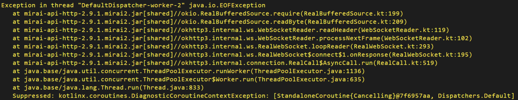 运行一段时间后mirai就会报异常 · Issue #747 · lss233/kirara-ai · GitHub
