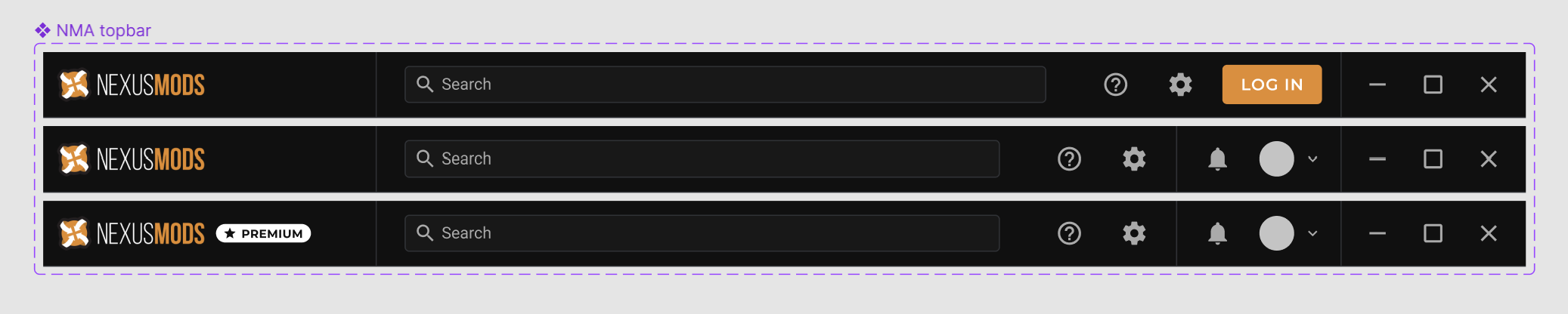 New component - NMA topbar · Issue #135 · Nexus-Mods/NexusMods.App · GitHub