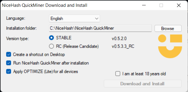 Installer shows 0.5.2.0 as Stable instead of 0.5.3.3 · Issue #757 · nicehash/NiceHashQuickMiner ...