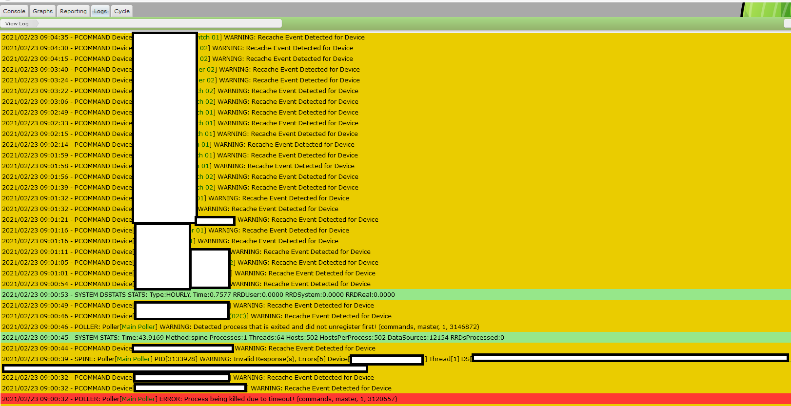 Recaches never complete and poller gets into a bad loop if it takes ...
