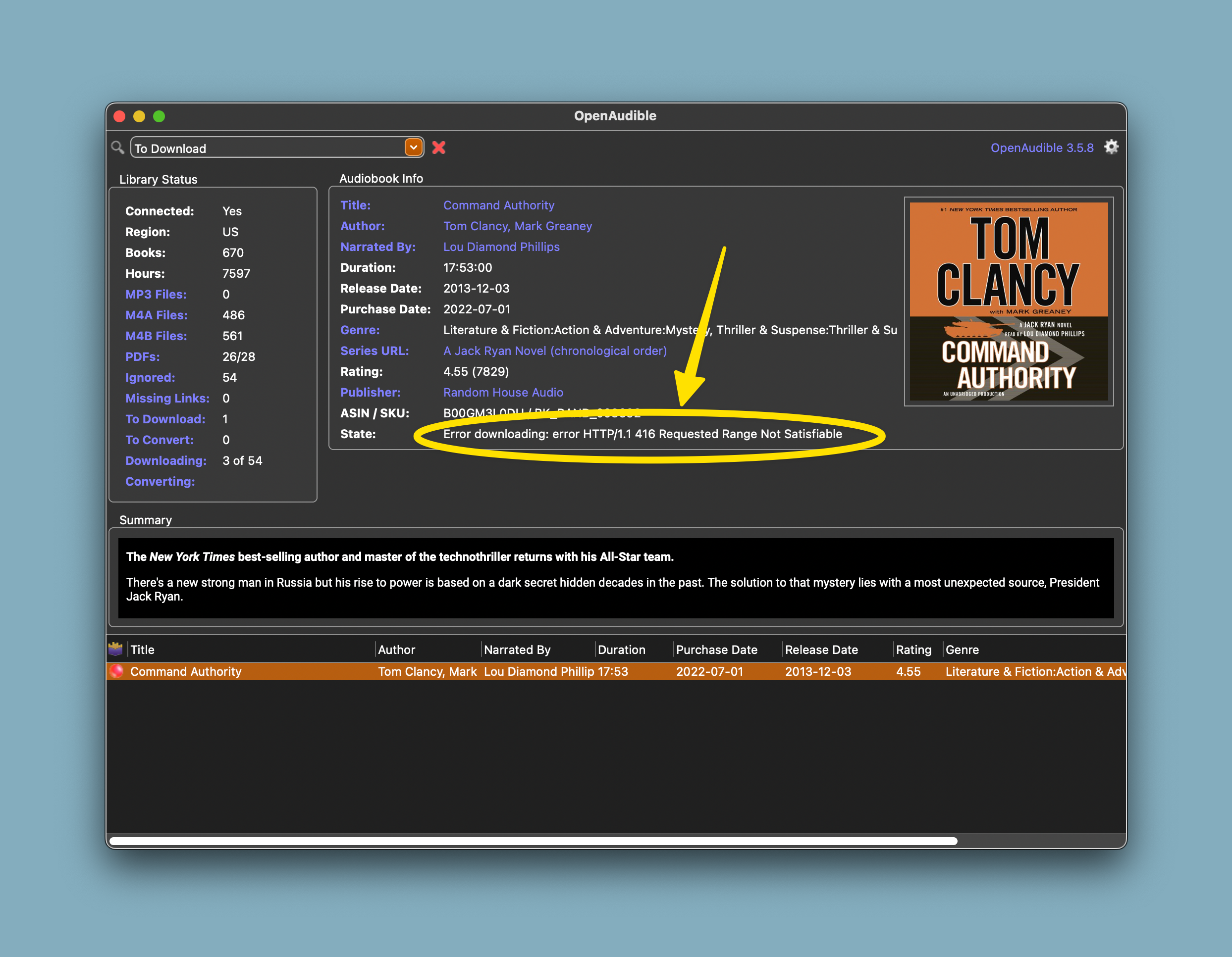 Error downloading: error HTTP/1.1416 Requested Range Not Satisfiable · Issue #989 · openaudible ...