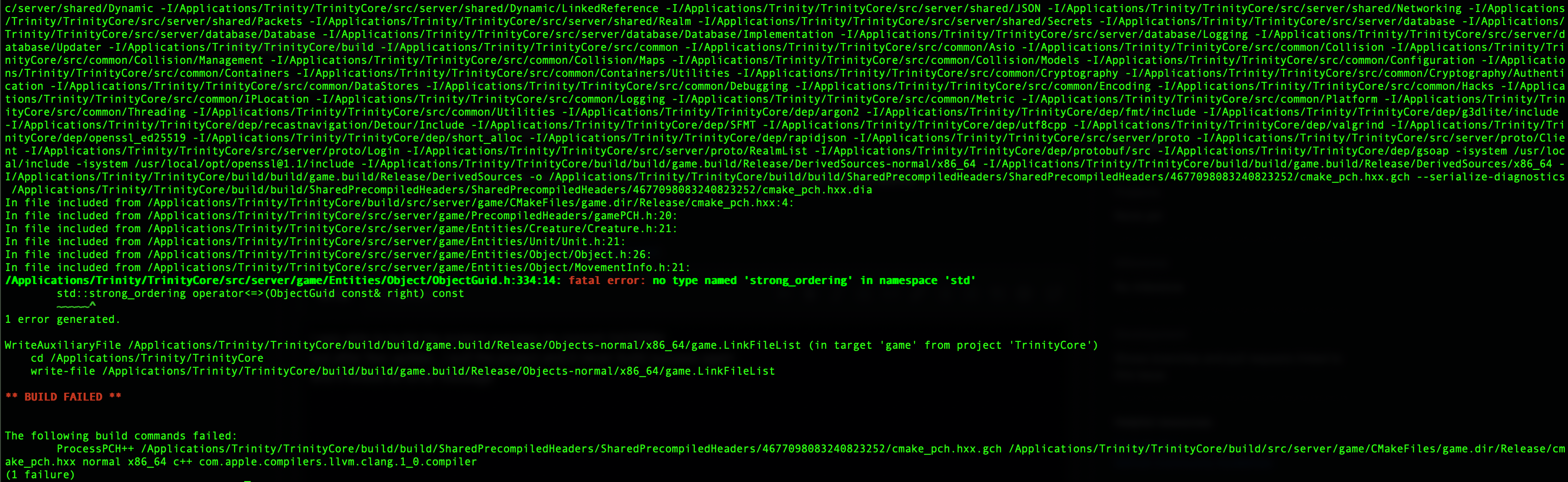 Unable to build the project after commit 5425684 · Issue #28909 · TrinityCore/TrinityCore · GitHub