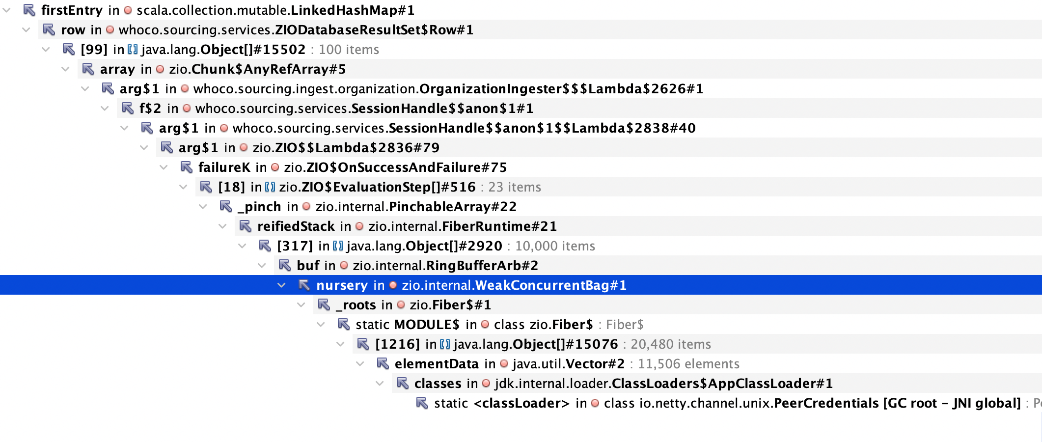 Increased heap usage with 2.0.3+ due to tracked Fiber roots in WeakConcurrentBag · Issue #7587 ...