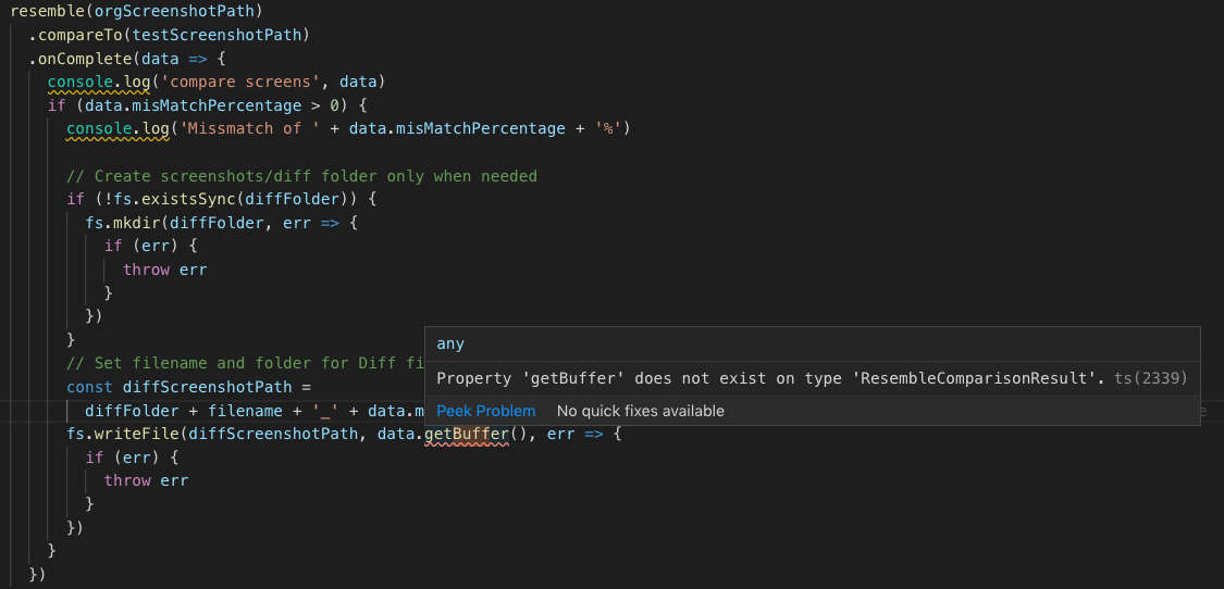 [@types/resemblejs] type definition missing for getBuffer() · Issue ...