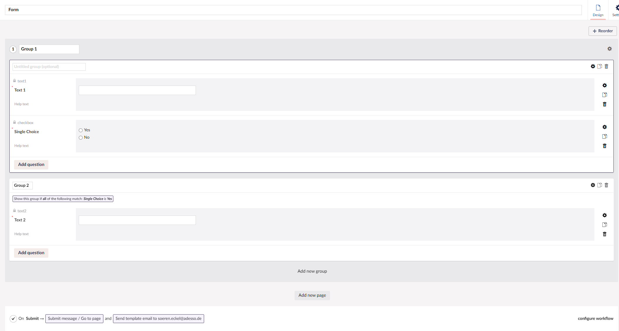 Mandatory fields entries are validated on hidden conditional groups in the back-office on save ...
