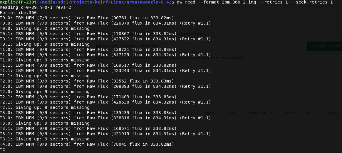Always sectors missing, when reading 5,25" IBM disks · Issue #190 · keirf/greaseweazle · GitHub