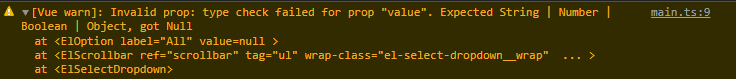 [Bug Report] [Component] [select, option] Allow null in select : Invalid prop: type check failed ...