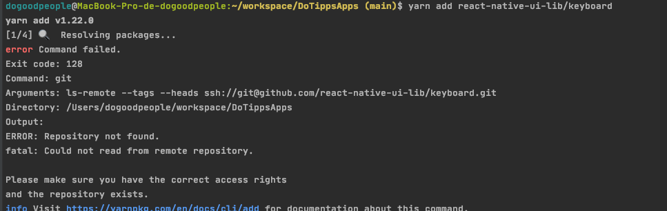I try to install keyboard package from yarn or npm and cannot find it ...