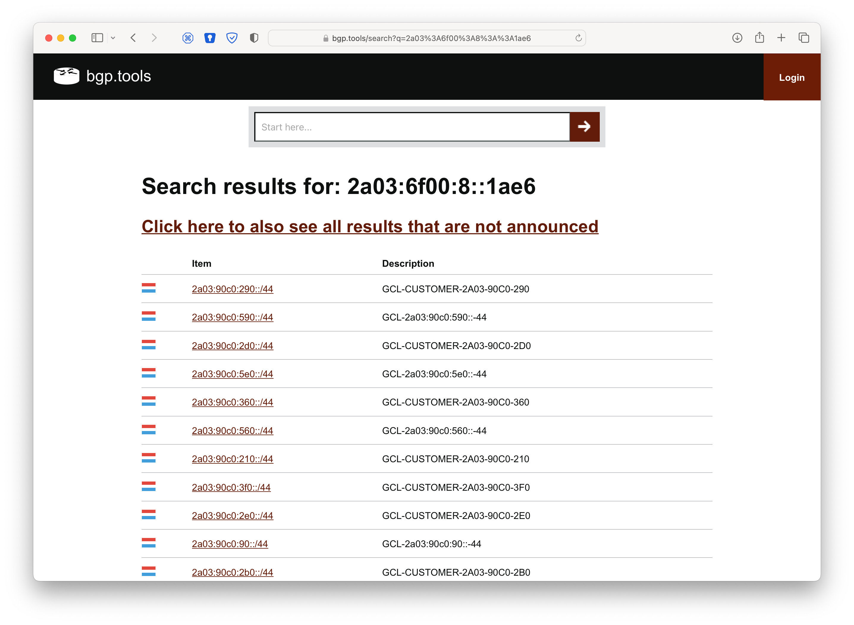 IPv6 address search not yielding correct prefixes · Issue #57 · bgptools/issues · GitHub