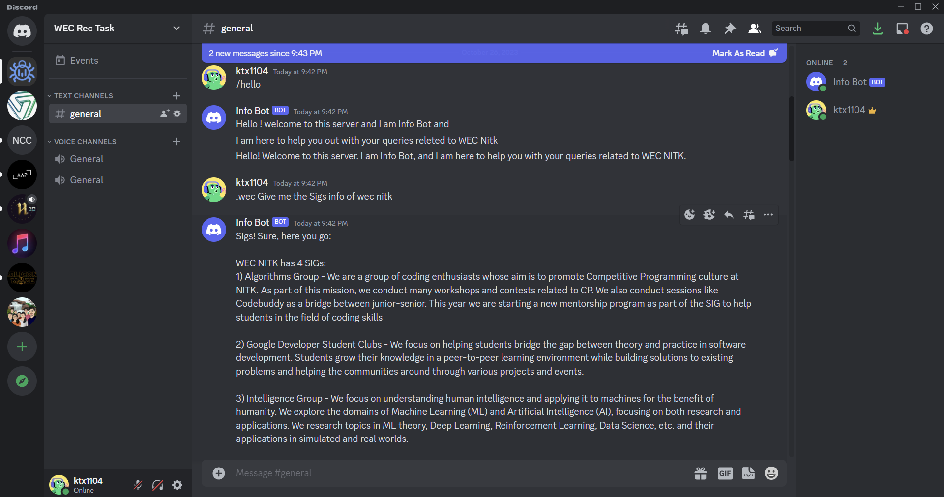 GitHub - Kaushik2201/WebClub-Discord-ChatBot: This repository has been created for GDSC recs 2023