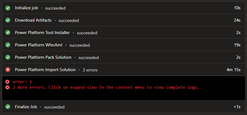 Power Platform Import Solution - The request channel timed out while waiting for a reply after ...