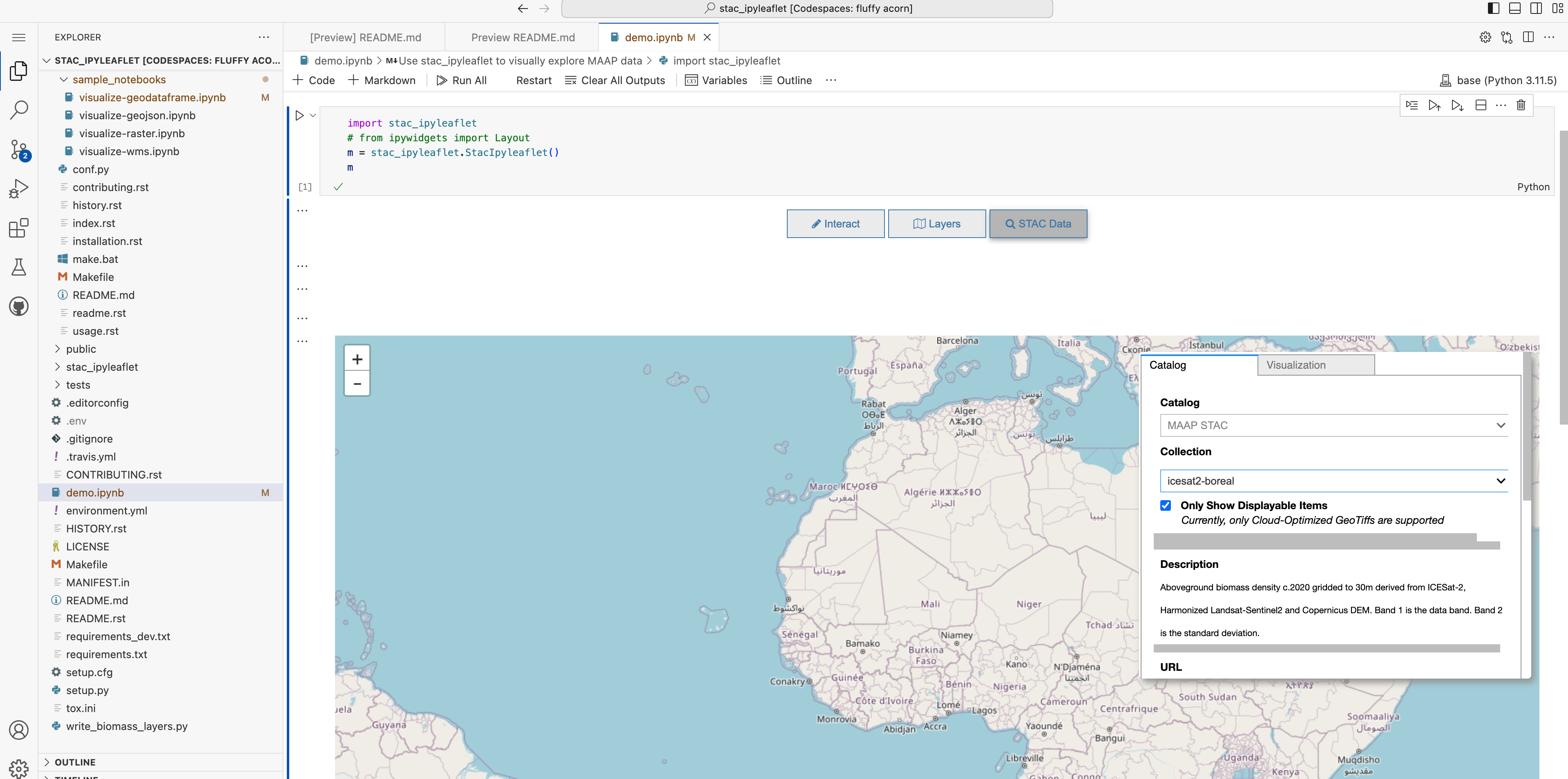 Documenting Use In Codespace · Issue 122 · Maap Project Stac Ipyleaflet · Github