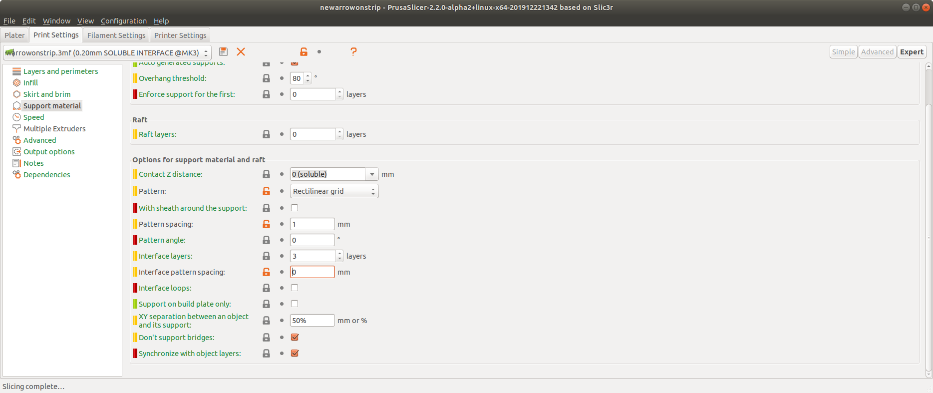 Gaps in Concentric interface layer even with "Interface pattern spacing ...
