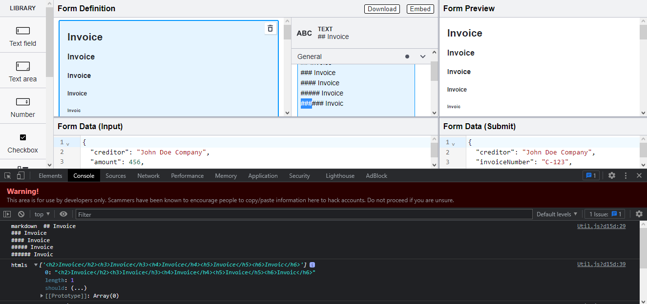 H6 header disappears in markdown text view · Issue #412 · bpmn-io/form-js · GitHub