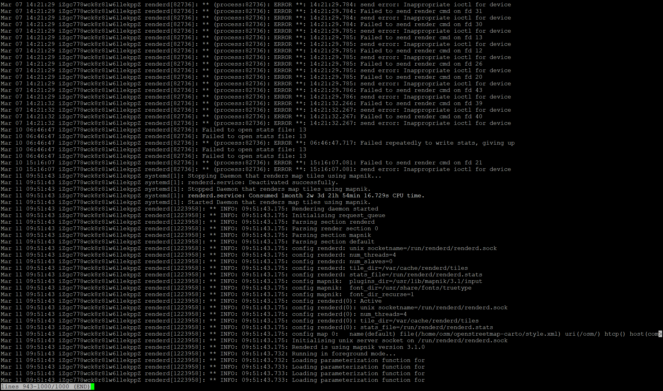 send error: Inappropriate ioctl for device · Issue #314 · openstreetmap/mod_tile · GitHub