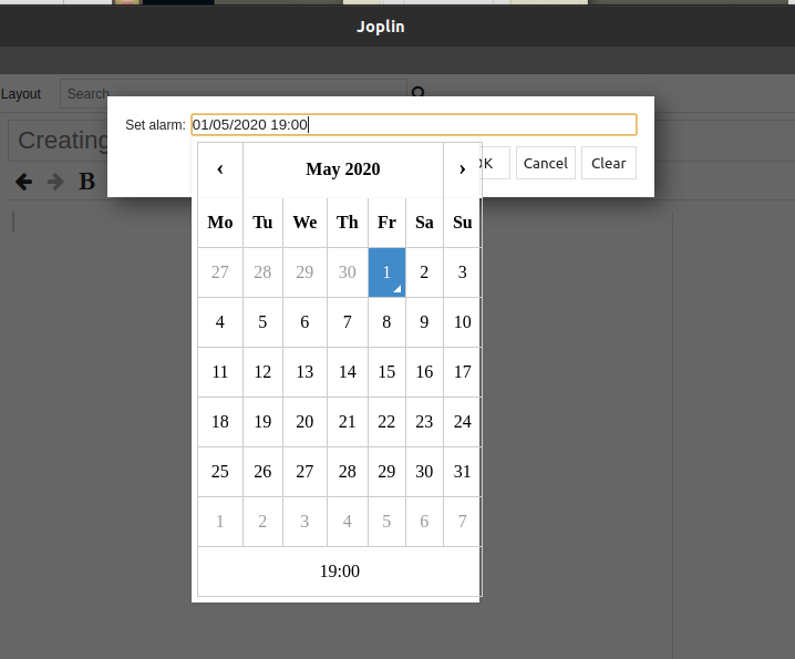 Ok Button Overlapped With Calendar · Issue 2768 · Laurent22joplin 