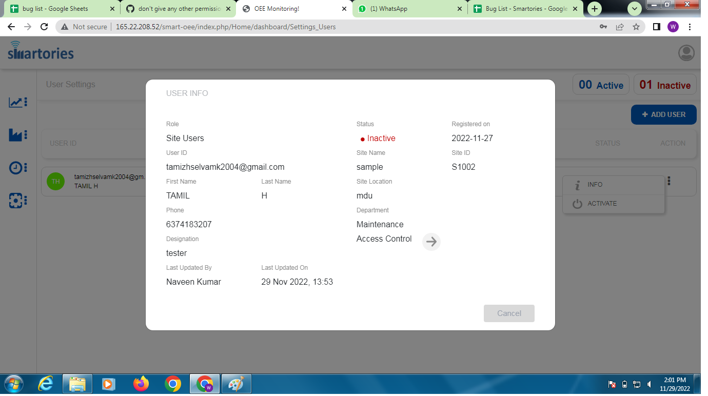 the access contol modal does not open in user info · Issue #43 · SmartMach/webapp-v1 · GitHub