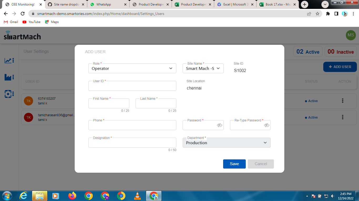 Site name dropdown is enabled for Site Admin in Add User · Issue #2 · SmartMach/webapp-v1 · GitHub