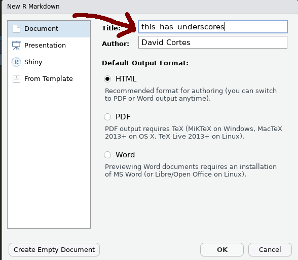 Cannot create RMarkdown with underscores in title · Issue #8482 · rstudio/rstudio · GitHub