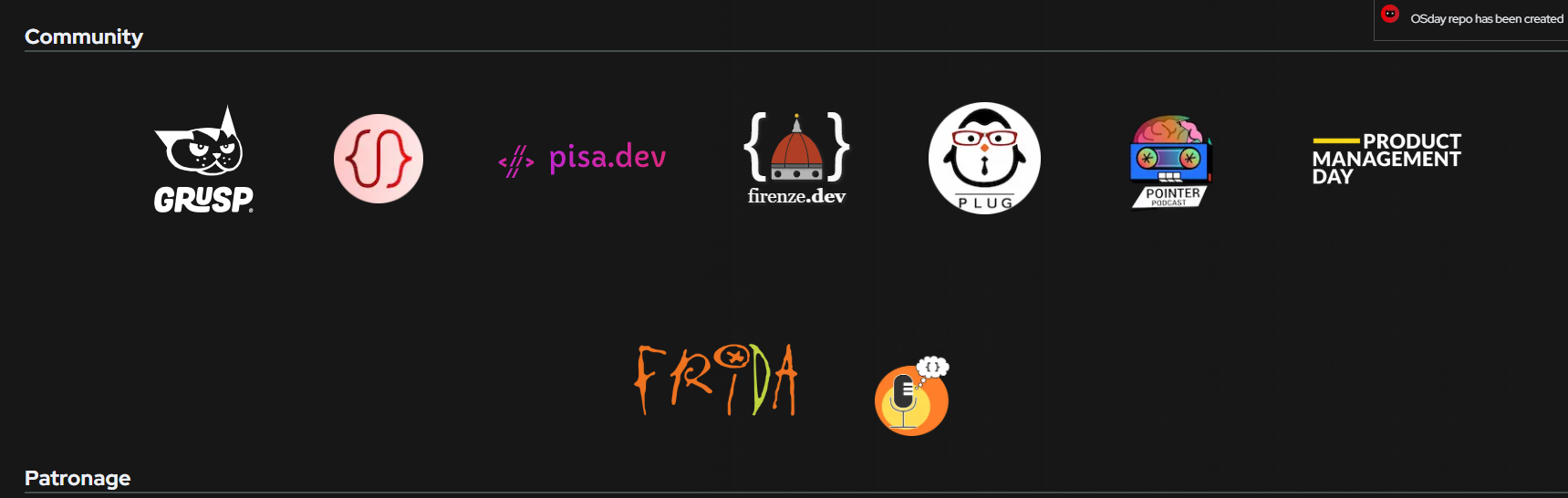 Pensieri in codice as community sponsor · Issue #188 · Schroedinger-Hat/osday · GitHub