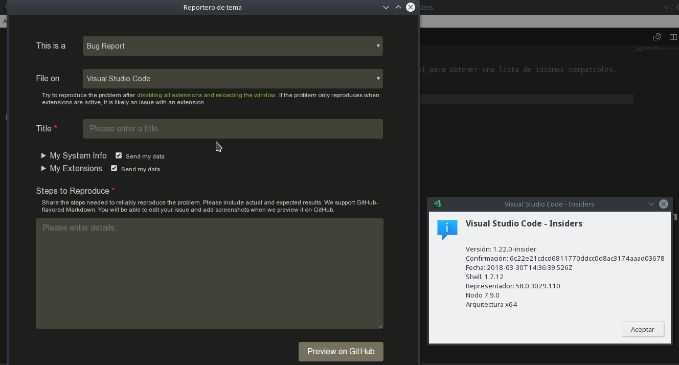 Issue Reporter and non-English Issues · Issue #46914 · microsoft/vscode ...