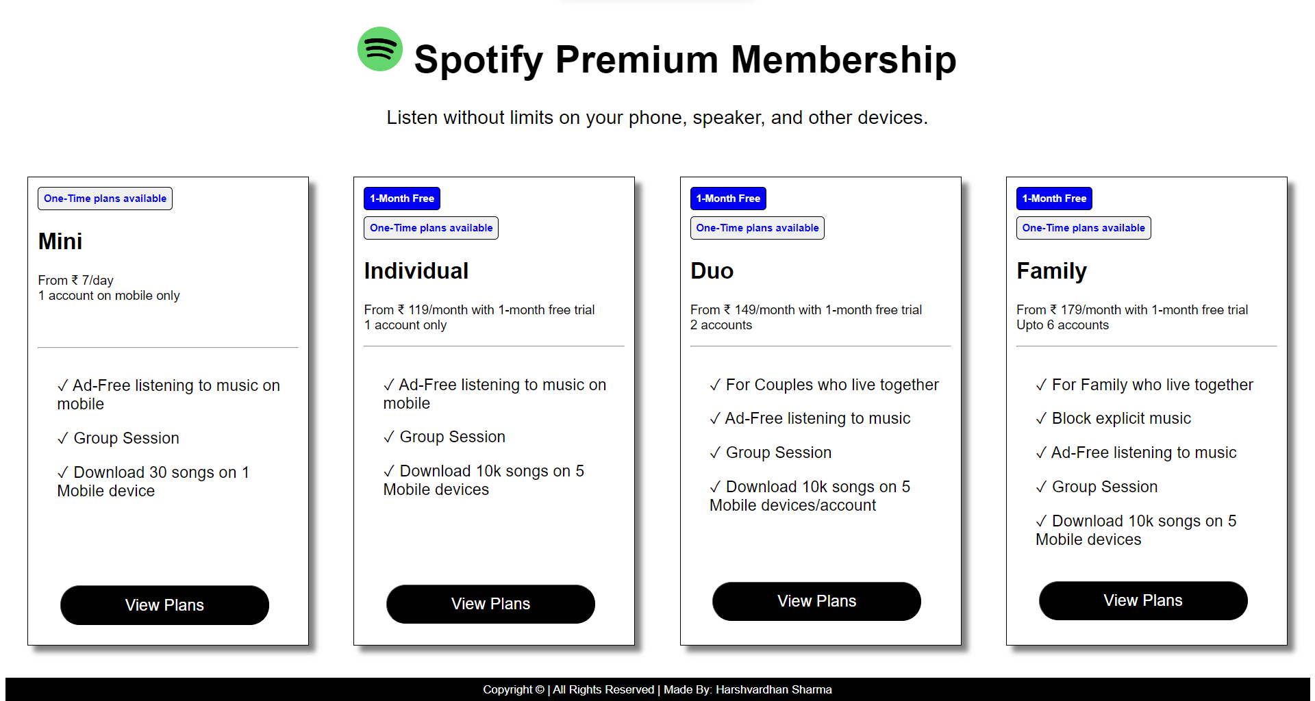 GitHub - Harshvardhan2164/Spotify-Premium-Webpage-using-CSS: Spotify Premium Webpage using CSS ...