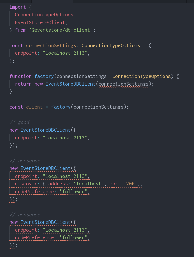 Can't use ConnectionTypeOptions with the EventStoreDB constructor · Issue #166 · kurrent-io ...