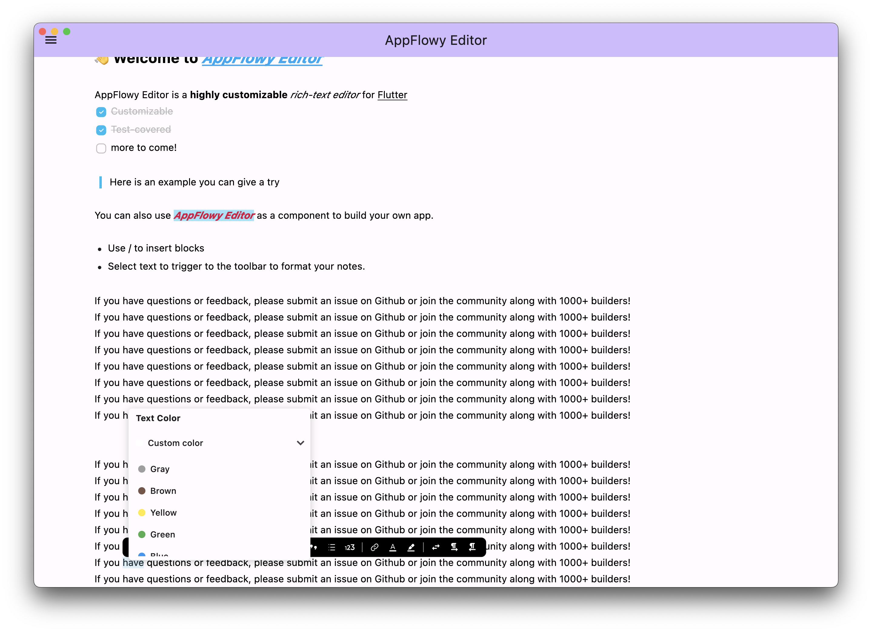 Bug Desktop Color Picker Issue · Issue 339 · Appflowy Ioappflowy Editor · Github