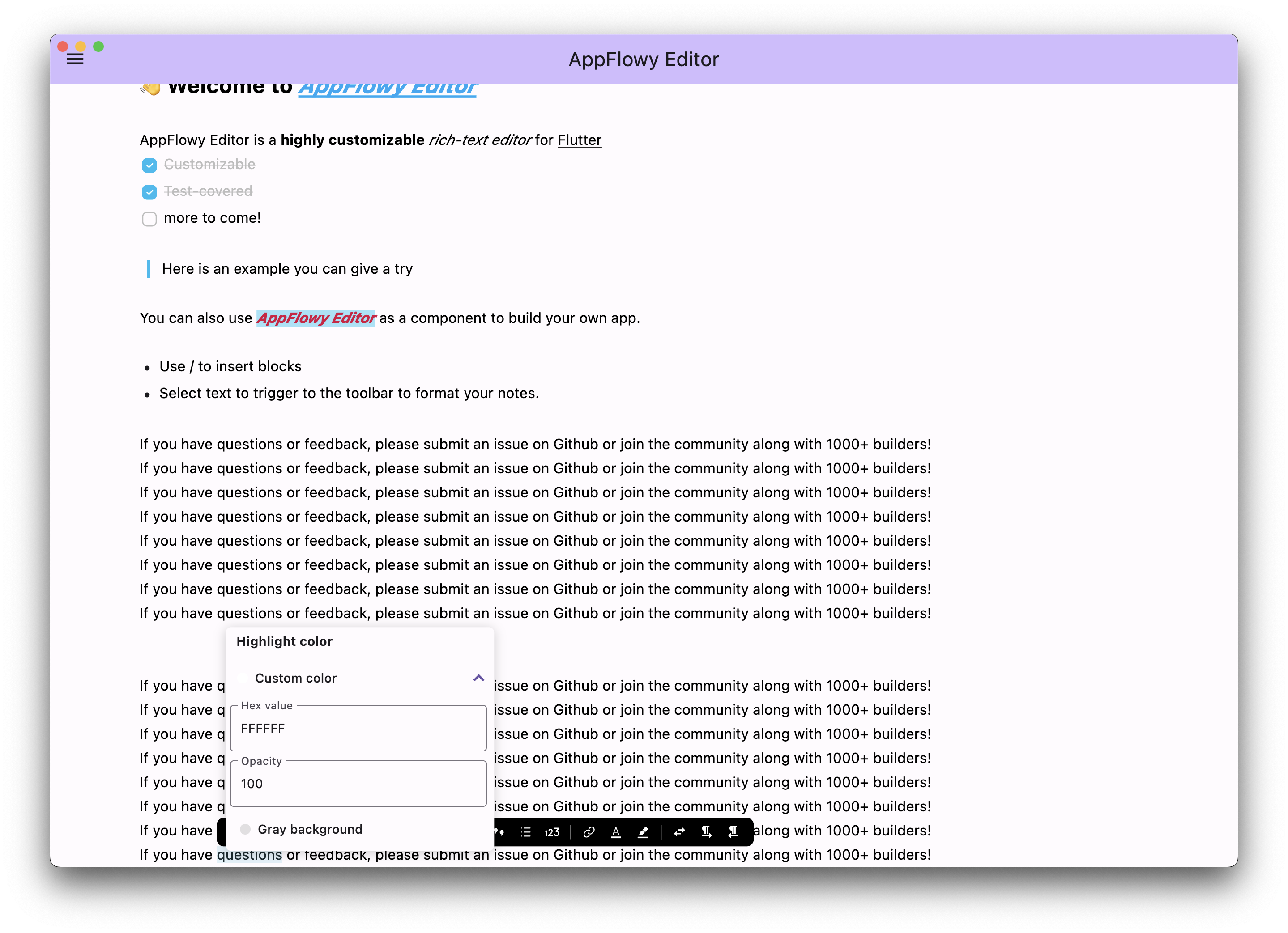 [Bug] Desktop color picker issue · Issue #339 · AppFlowy-IO/appflowy-editor · GitHub