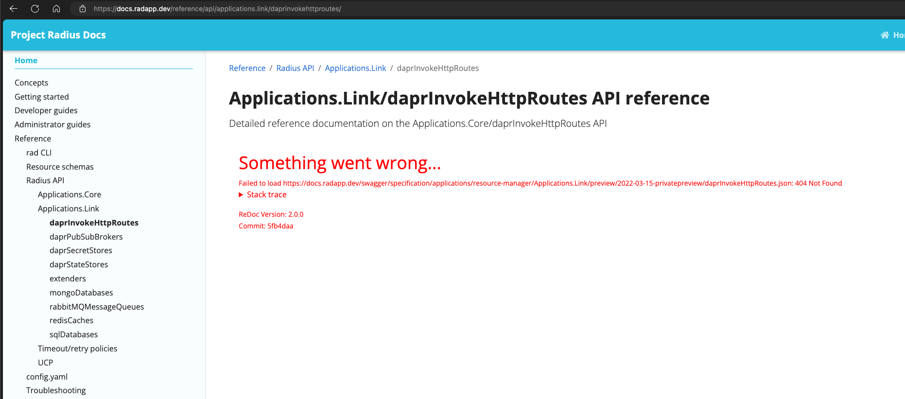 Applications.Links Radius API page is broken · Issue #559 · radius-project/docs · GitHub