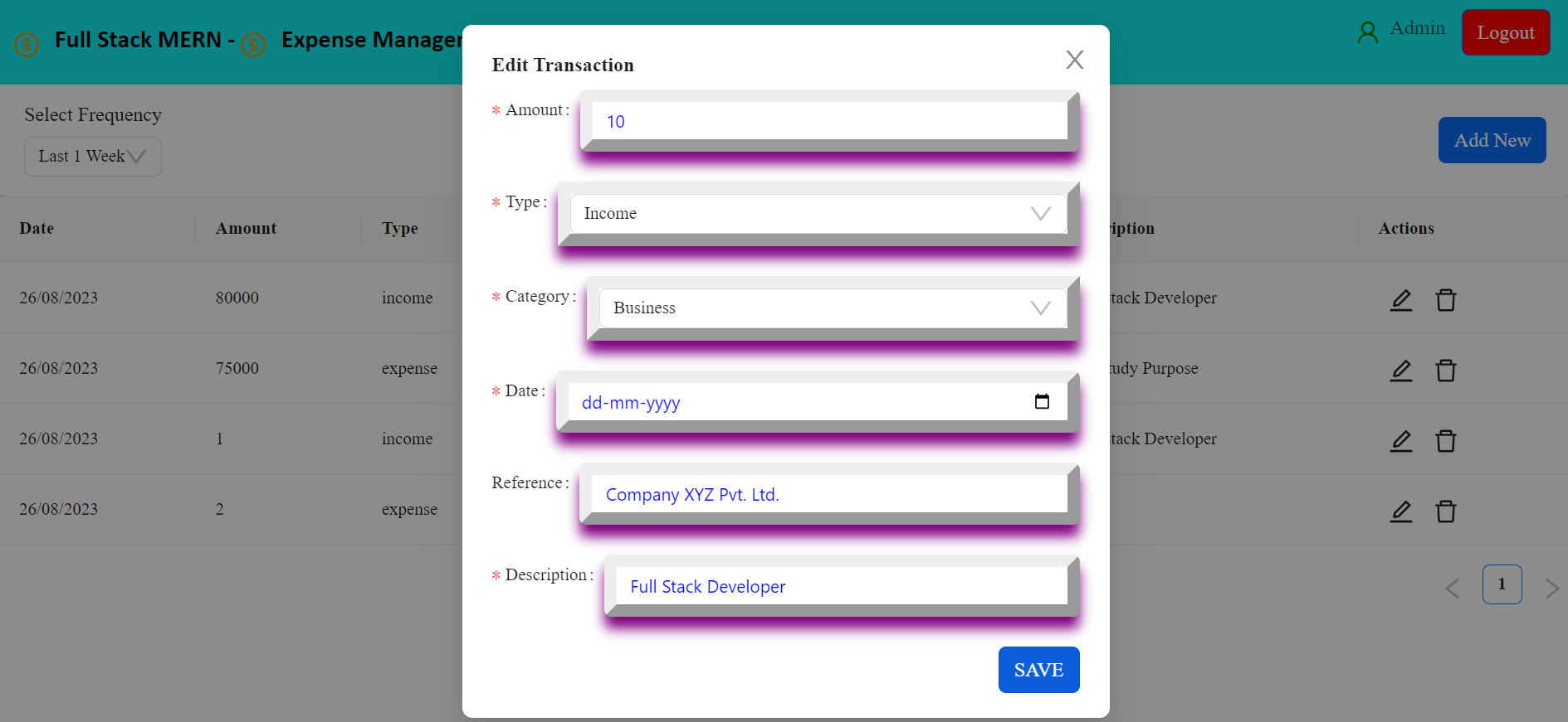 GitHub - Rehbar-Ahmad-Siddiqui/exp-app: MERN Full Stack Expense Management Application