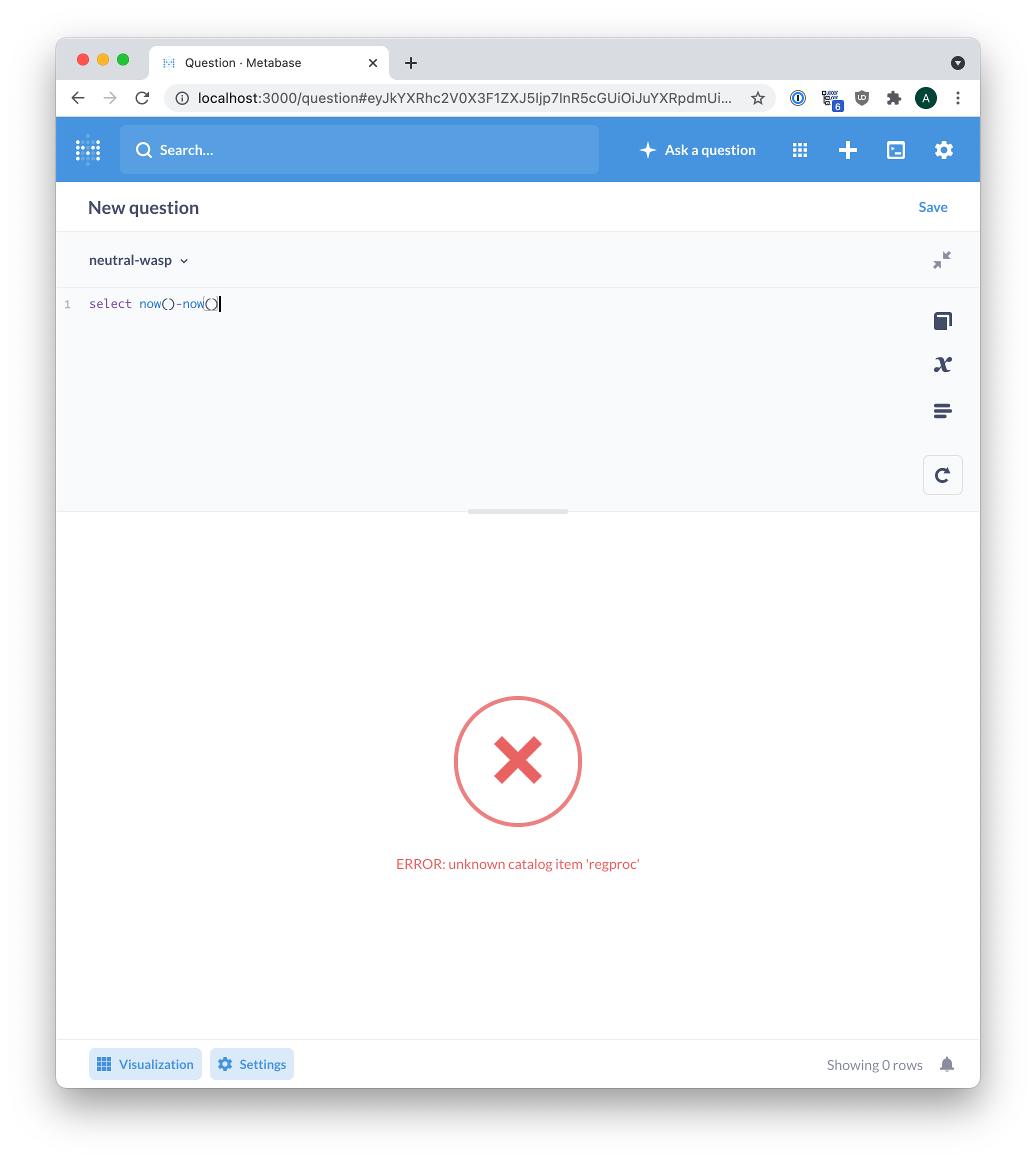 Metabase integration: timestamp subtraction can’t be rendered (need to cast to text) · Issue ...
