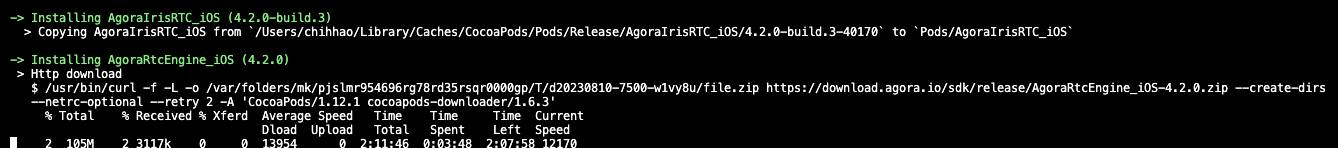 [Pod issue] pod install so slow and get stuck · Issue #690 · AgoraIO-Extensions/react-native ...