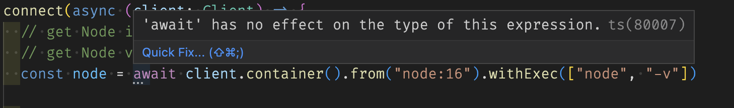 Node Sdk Helpful Error Messages When Await Is Missing · Issue 4000 · Daggerdagger · Github