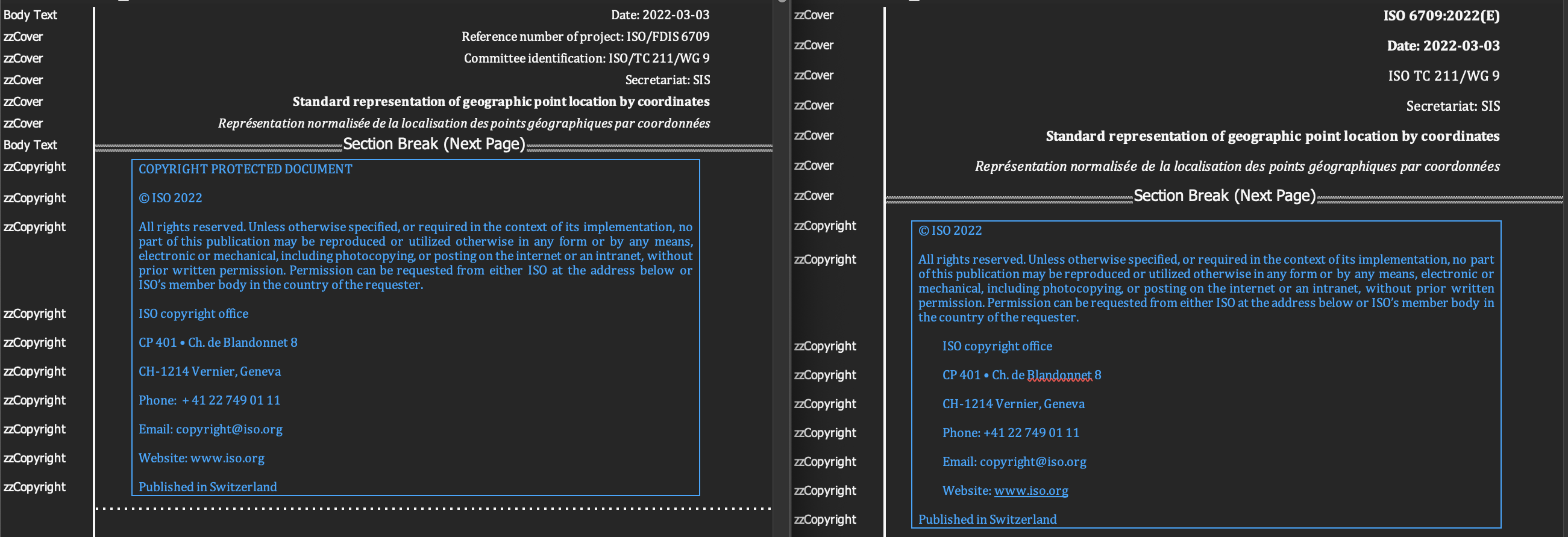 (ISO 6709) PRF stage document cover page and title representation different · Issue #684 ...