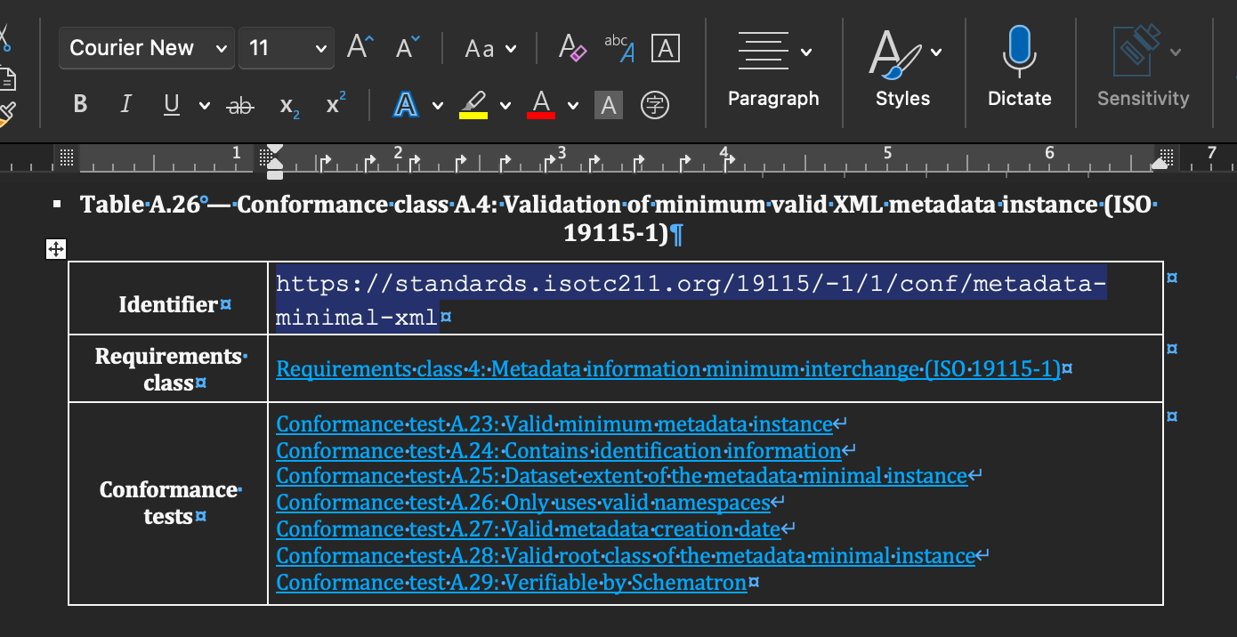 Requirement: monospace text showing up as font-size 11, not font-size 10 as for normal tables ...