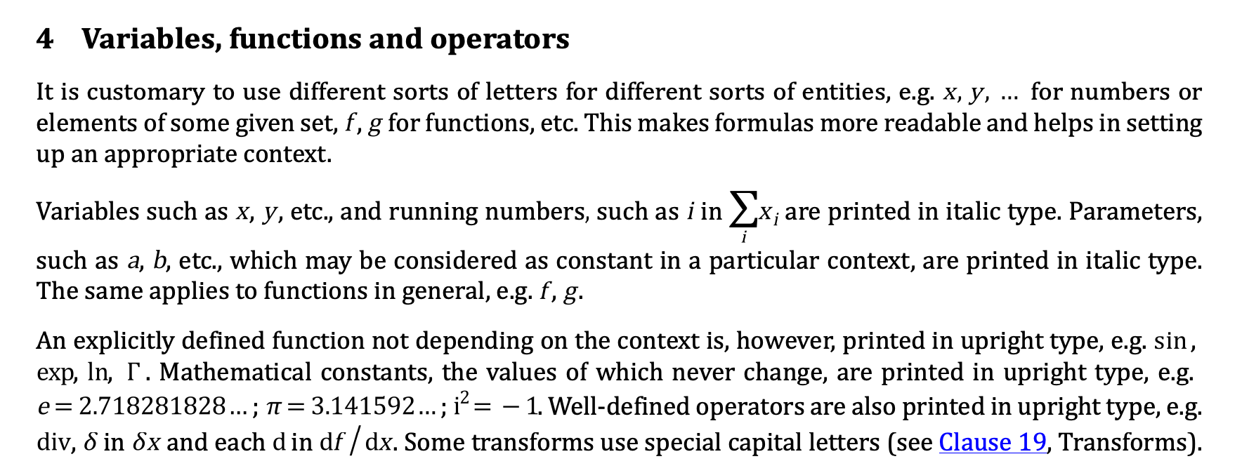 ISO 80000-2: Rendering of constants in MathML output should use `mathvariant="normal"` · Issue ...