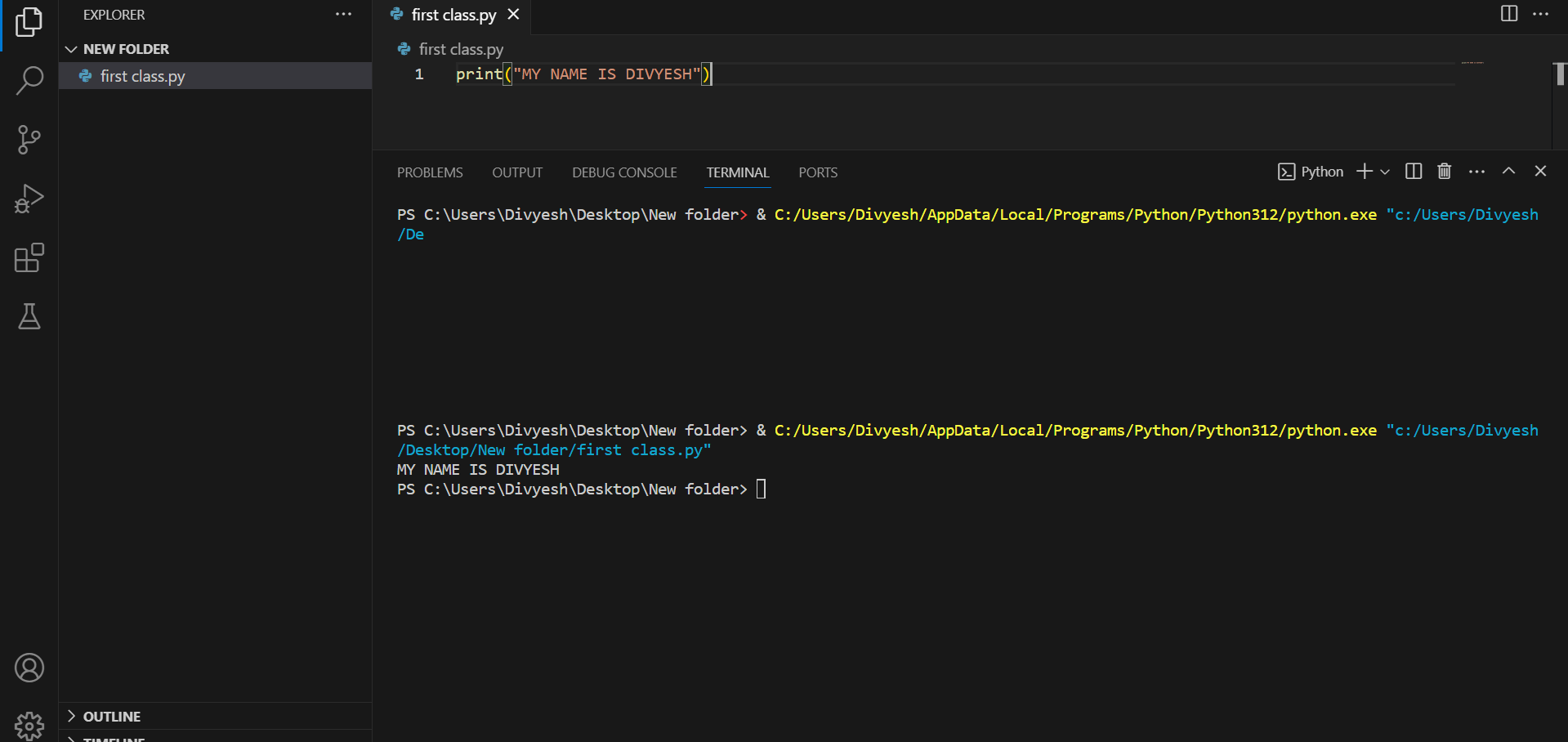 Vs Code After Clearing Terminal And Running Code Again The Previous Output Also Comes With It